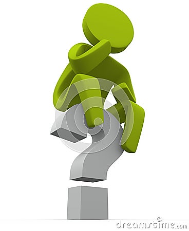 3D Figure Thinking Royalty Free Stock Photography - Image: 13993357