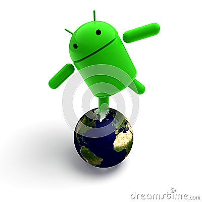 3D Green Android Caricature Editorial Photo | CartoonDealer.com #16067057