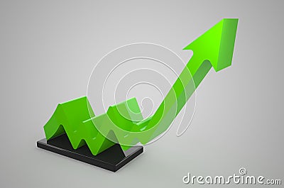 3d Green Success Chart On Gray Royalty-Free Stock Photography ...