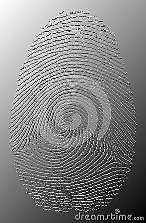 3D Grey Oily Fingerprint On Metal Stock Images - Image: 28255964