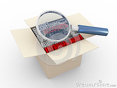 3d Magnifier And Internal Audit Wordcloud Box Stock Images - Image ...