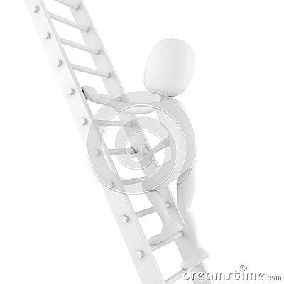 3d Man Climbing On A Ladder Stock Image | CartoonDealer.com #27654187
