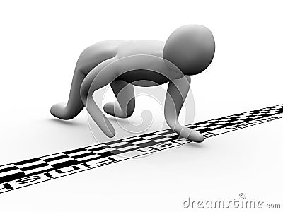 3D Man Crosses The Finish Line Crawling Stock Photography ...