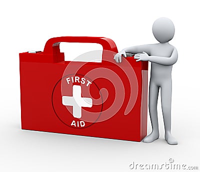 3d Man With First Aid Medical Kit Royalty Free Stock Photos - Image ...