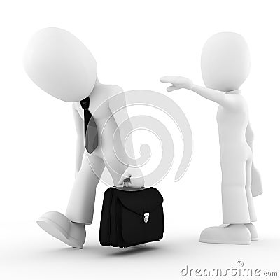 3d Man Getting Fired,isolated On White Stock Photo | CartoonDealer.com ...