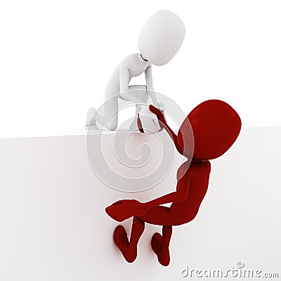 3d Man Helping Another 3d Man Royalty-Free Stock Photography ...