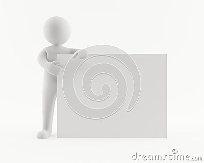 3D Man Holding A Sign Royalty Free Stock Image - Image: 24981106