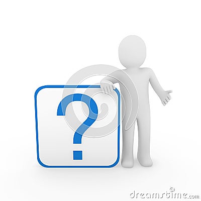 3d Man Question Mark Blue Stock Image | CartoonDealer.com #19557595