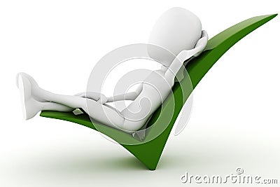3d Man Relaxing On A Positive Sign Stock Photography | CartoonDealer ...