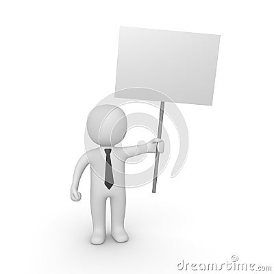 3d Man With Sign Board Royalty Free Stock Image - Image: 21144846
