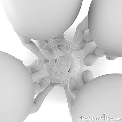 3d Man Teamwork, Isolated On White Royalty-Free Stock Photo ...