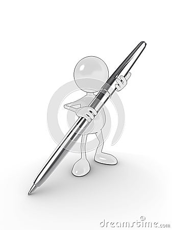 3d Man Writing Royalty Free Stock Image - Image: 9714336