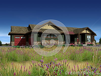 3d Model Of Ranch House Royalty-Free Stock Photography | CartoonDealer ...