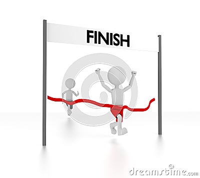 3d Person At The Finish Line Of A Race Royalty-Free Stock Photography ...