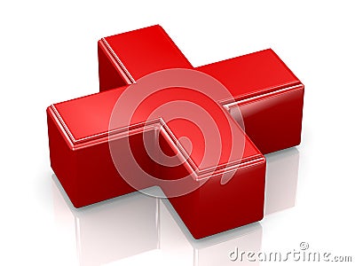 3d Red Plus Sign Royalty Free Stock Photo - Image: 25559835