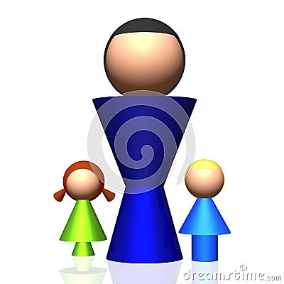 3D Single-parent Family Icon Royalty Free Stock Image - Image: 5646626