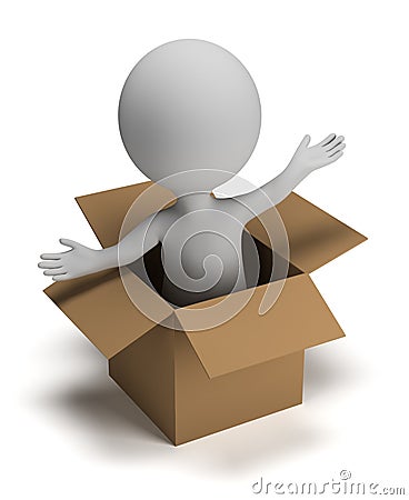 3d Small People In The Box Stock Image | CartoonDealer.com #25186891