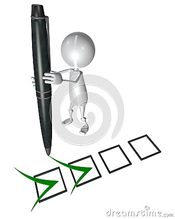 3d Small People Marking Ticks In The Checklist Royalty-Free Stock Image ...