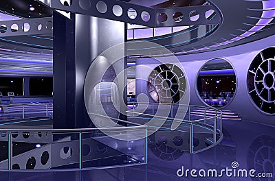 3D Spaceship Interior Rendering Stock Images - Image: 13205534