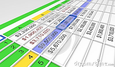 3d Spreadsheet Stock Photo - Image: 25042790