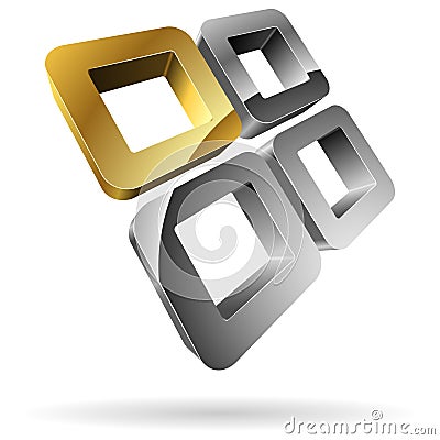 3D Squares Icon Cartoon Vector | CartoonDealer.com #12980791