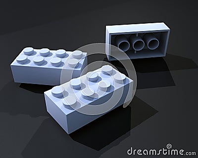 3D White Lego Blocks Stock Photography | CartoonDealer.com #26087324