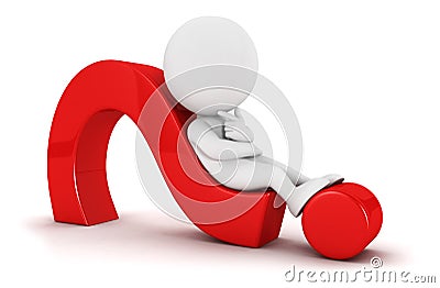 3d White People Lying On A Question Mark Royalty-Free Stock Photography ...