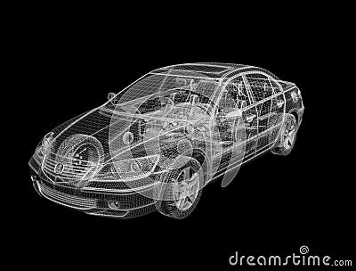3D Wireframe Design Of Car Stock Photo - Image: 10592950