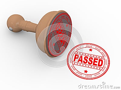 3d Wooden Rubber Stamp Passed Stock Photos - Image: 29434693