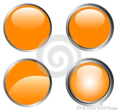 4 Classy Orange Buttons Royalty Free Stock Photos - Image: 2873638