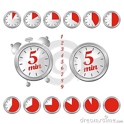 5 Minutes Clock Royalty Free Stock Photo - Image: 23970365