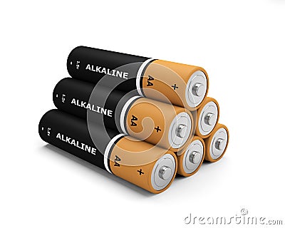 AA Alkaline Batteries 3D Stock Illustration | CartoonDealer.com #113168380