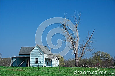 Abandoned Blue Farm House Royalty-Free Stock Image | CartoonDealer.com ...