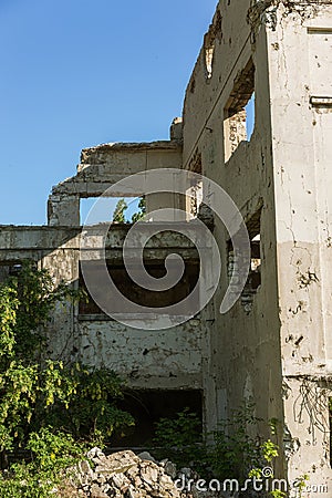 Abandoned Destroyed By The Explosion, Bombing And Shelling The ...