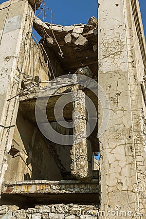 Abandoned Destroyed By The Explosion, Bombing And Shelling The ...