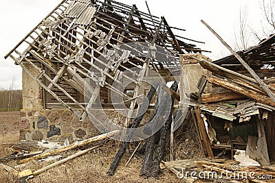 Abandoned, Falling Down House Royalty-Free Stock Image | CartoonDealer ...