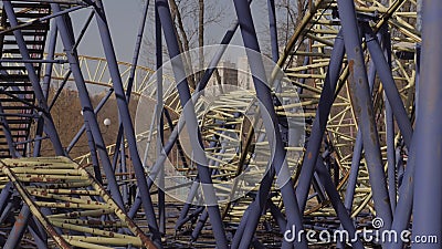 An Abandoned, Rust-covered Roller Coaster Ride in an Abandoned ...