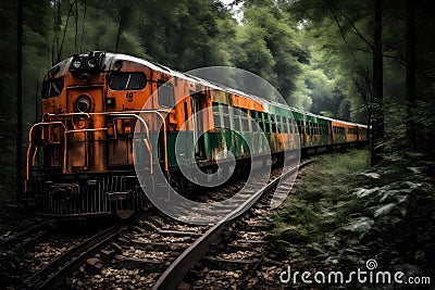 Abandoned Train: Forgotten Tracks In The Forest Stock Image ...