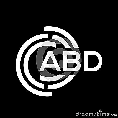 ABD Letter Logo Design On Black Background. Cartoon Vector ...