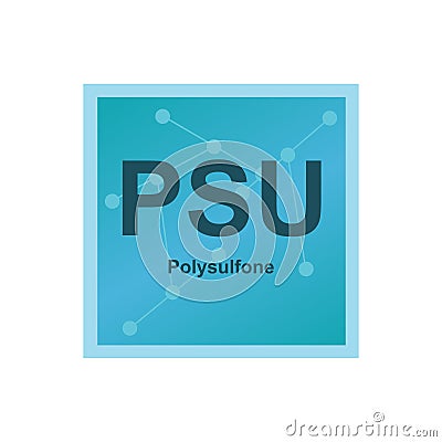Vector Symbol Of Polysulfone PSU Polymer On The Background From ...