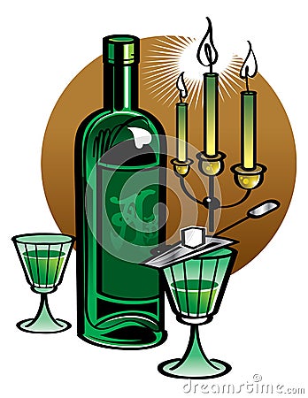 Absinthe Cartoon Vector | CartoonDealer.com #7675667