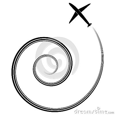 Abstract Airplane Going In Circles Vector Illustration | CartoonDealer ...