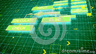 Abstract Algorithms Backdrop With Green Charts Stock Image ...