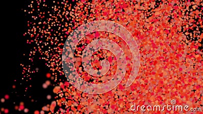 Abstract Animated Background. 3d Rendering. Moving Orange Particles ...