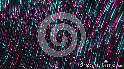 Abstract Animation of Falling Colorful Neon Rain on Black Background ...