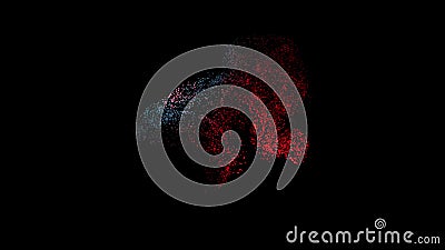 Abstract Animation of Rotating Sphere Decaying into Multicolored Moving ...