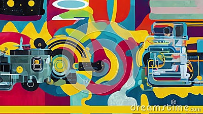 Abstract Animation with Transition Effect. Inspired by Street Art ...