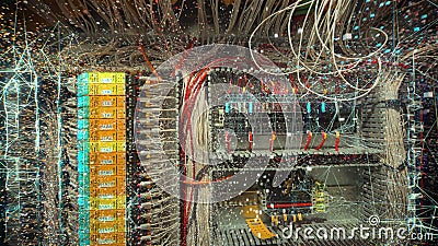 Abstract Animation of Working Programmable Logic Controller Box PLC ...