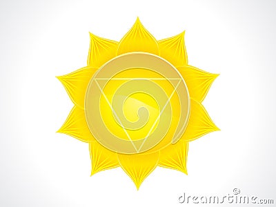 Abstract Artistic Yellow Solar Plexus Chakra Cartoon Vector ...