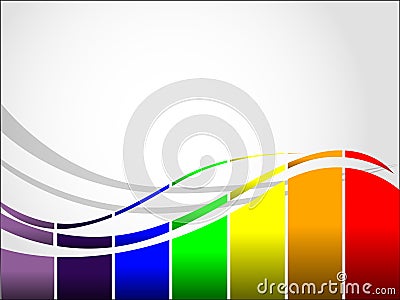 Rainbow Spectrum Color Bars With Flowing Curves On A Light Background ...